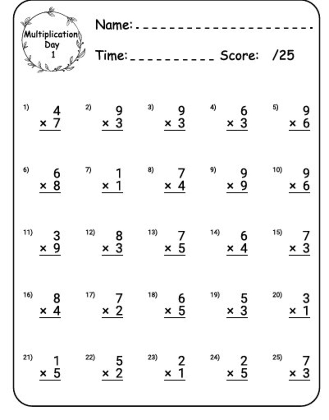 Multiplication Workbook - Etsy