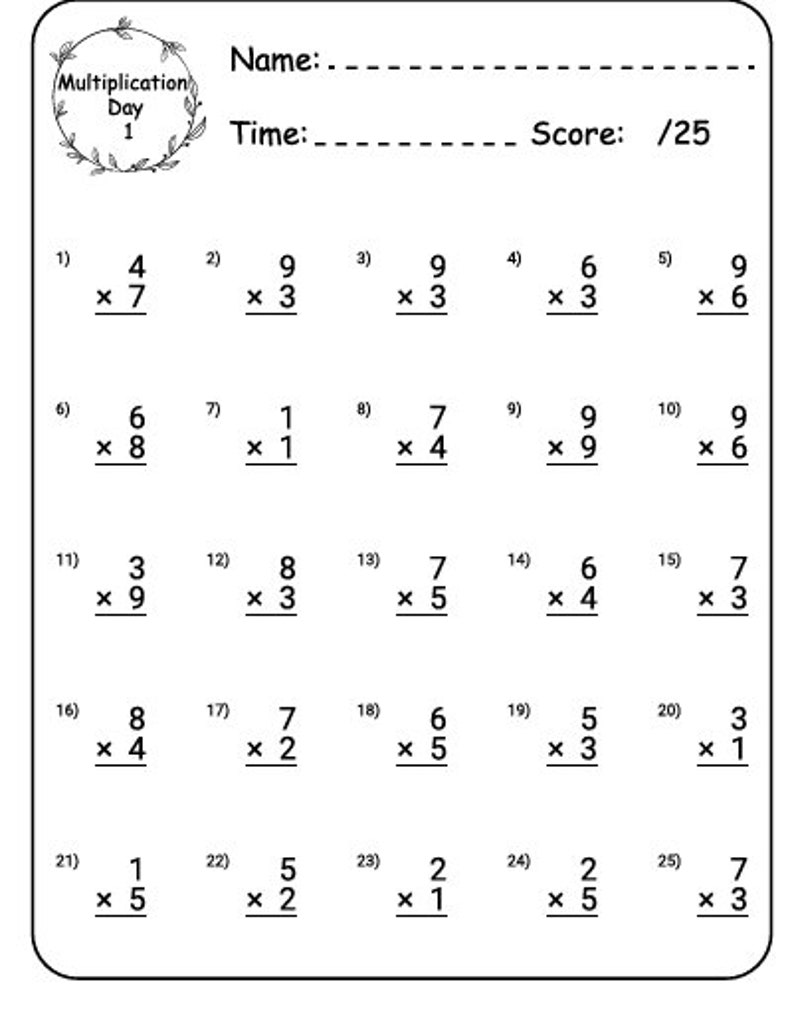 Multiplication Workbook - Etsy
