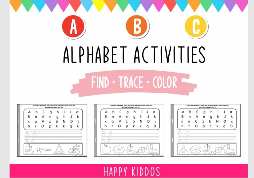 Fun Alphabet Worksheets - Etsy