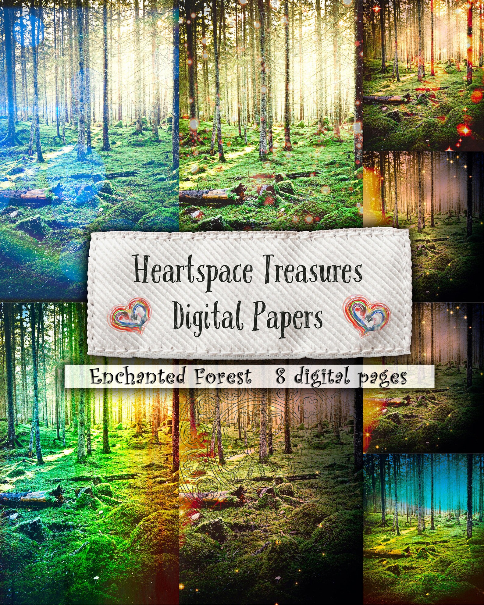 Enchanted Forest Digital Paper - Etsy