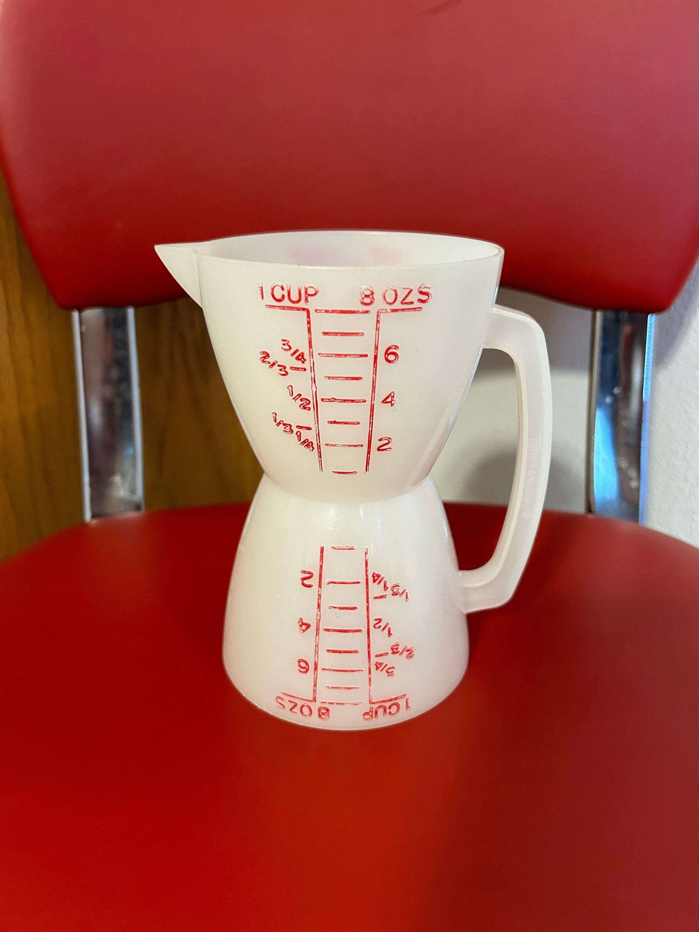 Vintage Tupperware Double Sided Measuring Cup Handle Red - Etsy