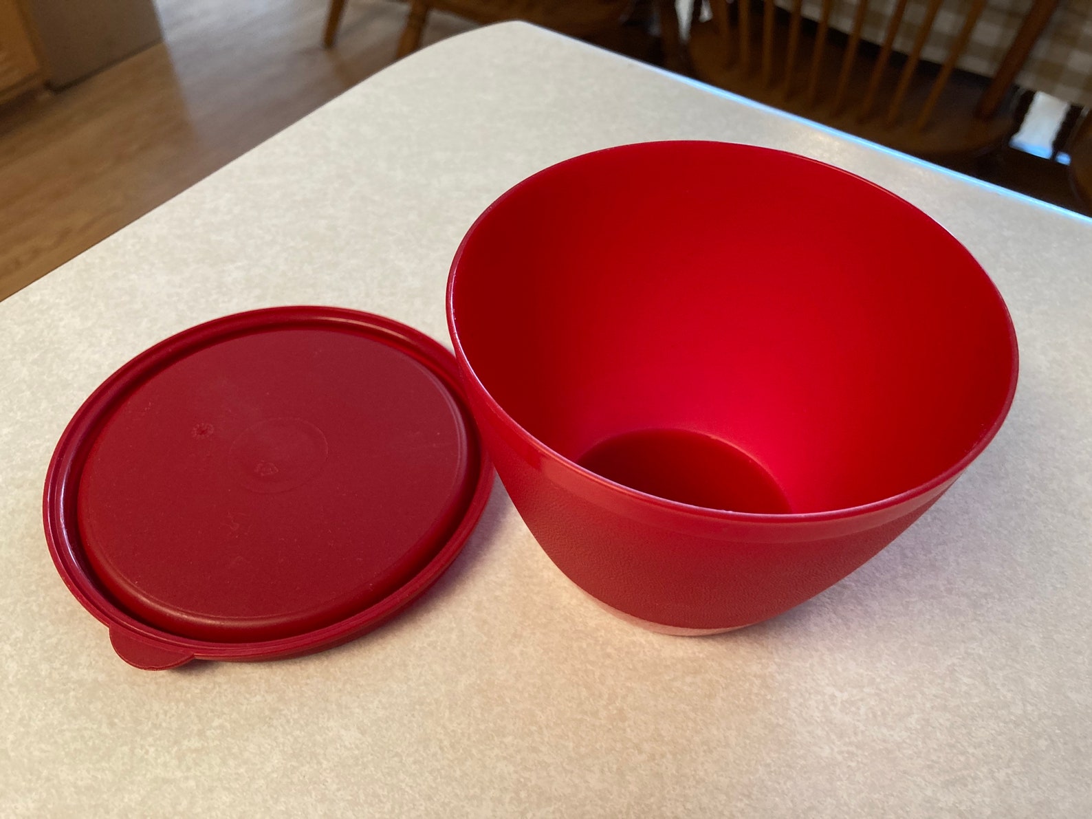 Tupperware red refrigerator 14oz bowl 148 with matching red | Etsy