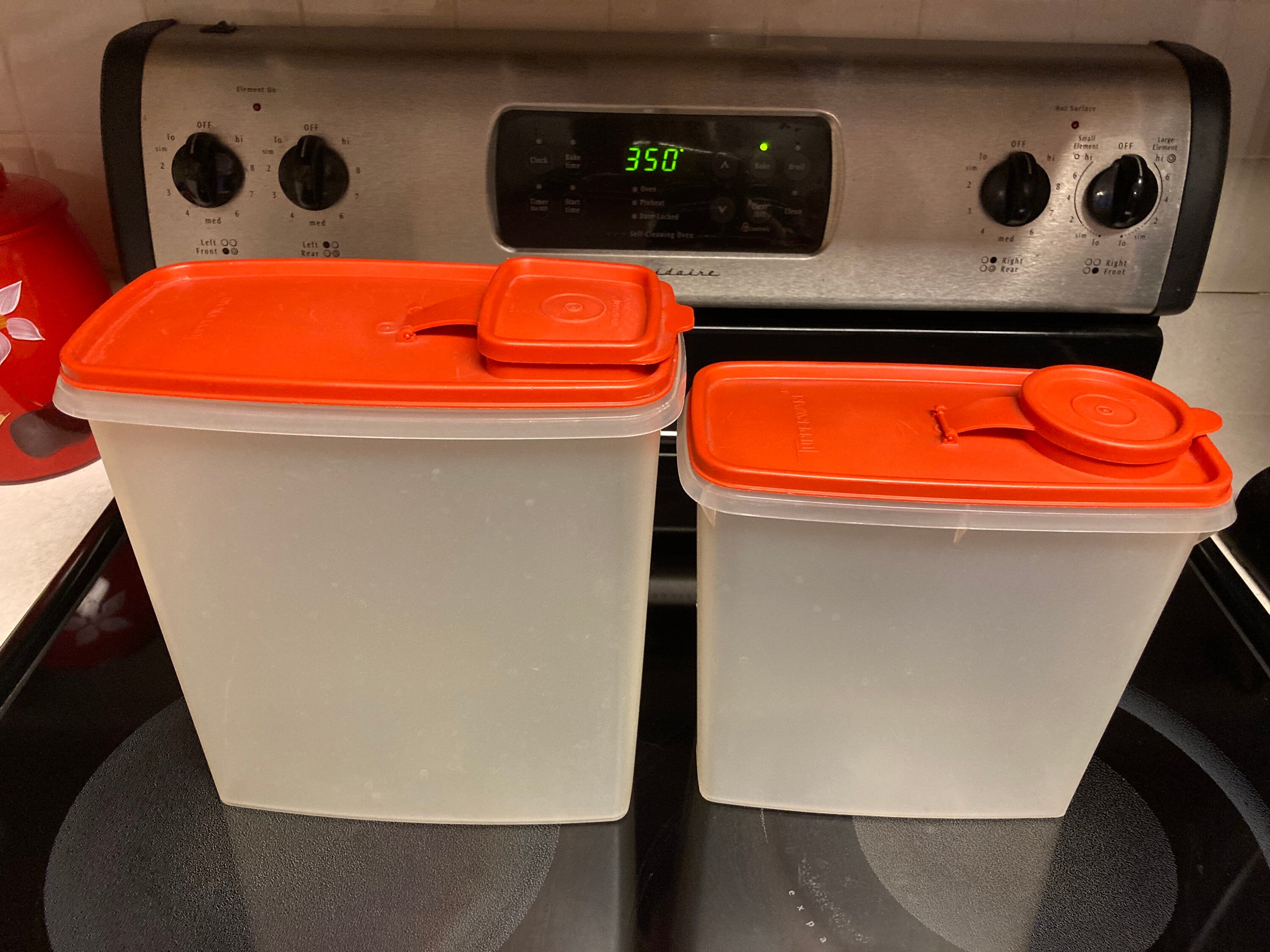 Set of Two Tupperware Containers 1588 and 469 Harvest Orange - Etsy