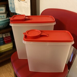 Set of Two Tupperware Containers 1588 and 469, Harvest Orange Lids ...