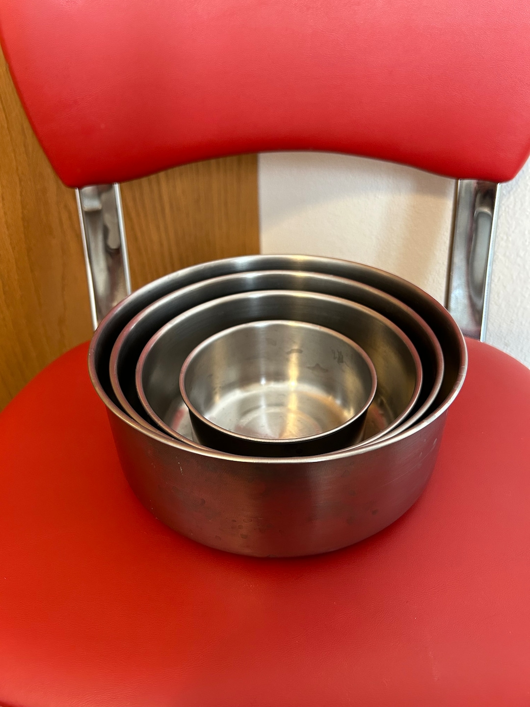 Set of 4 Stainless Steel Nesting Mixing Bowls - Etsy