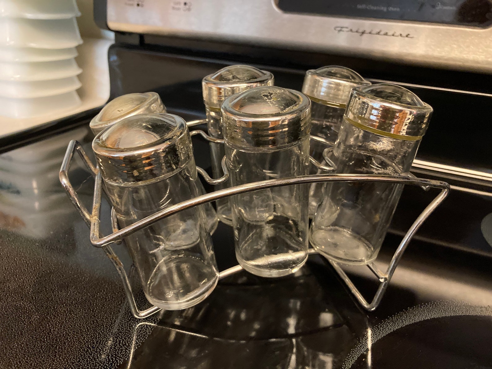 Vintage Glass Spice Jars and Rack Vintage Spice Rack Glass - Etsy