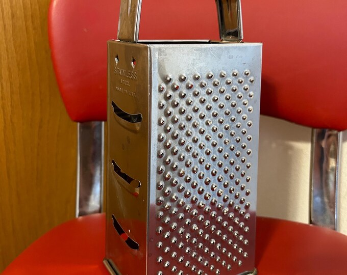 Vintage Stainless Steel Metal Cheese Grater Slicer 4 Side Box Rustic ...