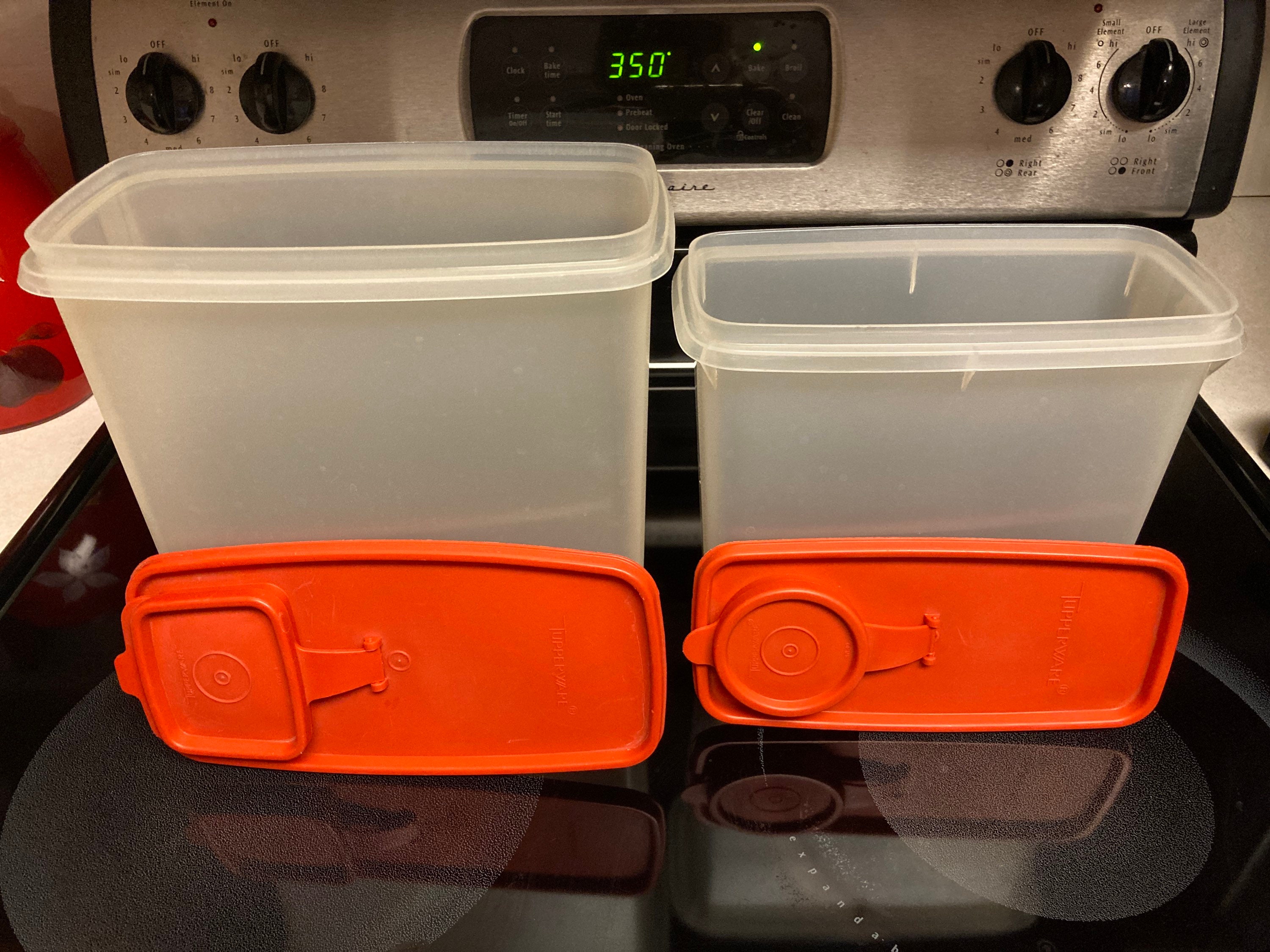 Set of Two Tupperware Containers 1588 and 469 Harvest Orange - Etsy