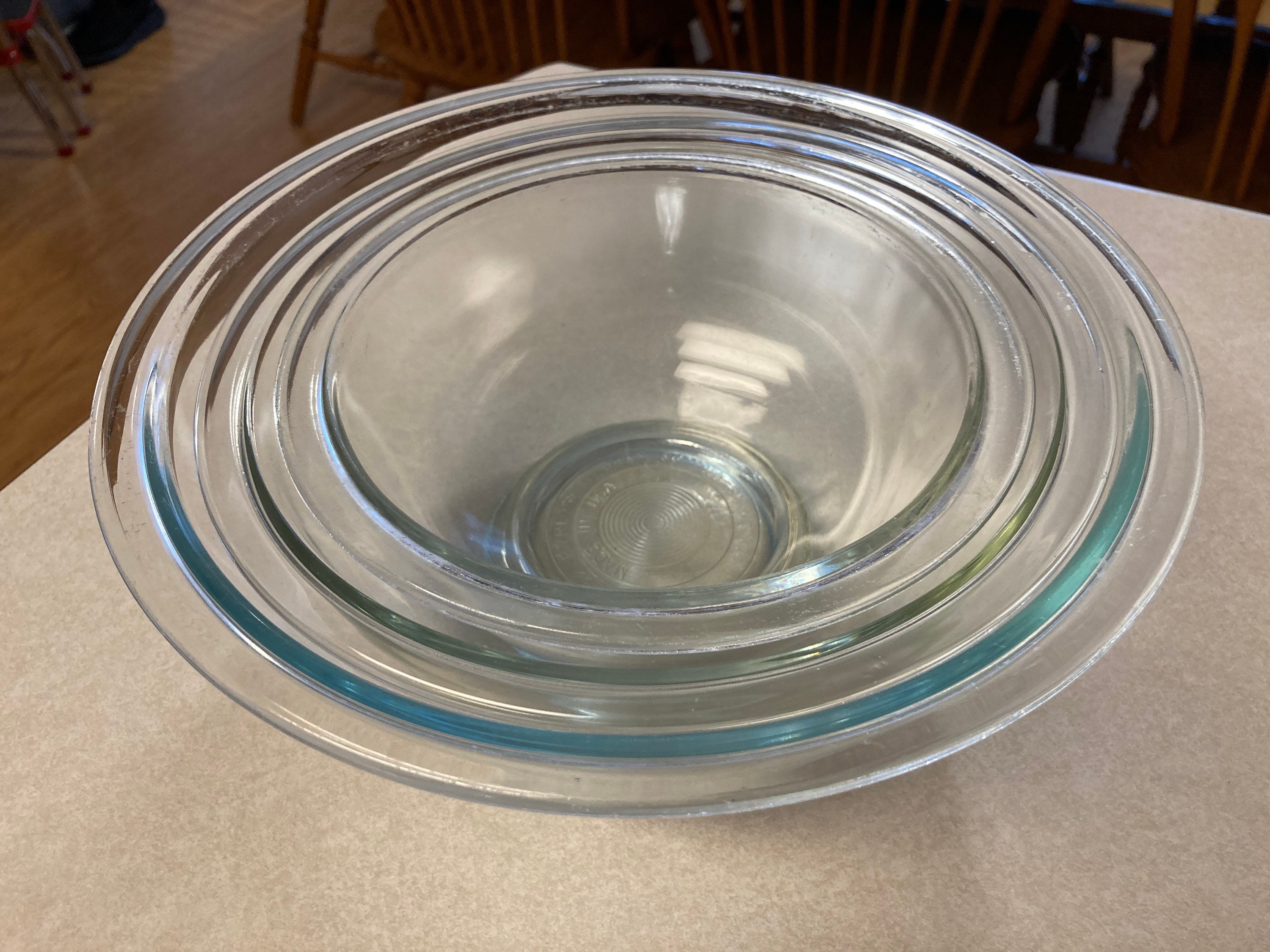 Pyrex Clear Glass Nesting Mixing Bowls 322 323 325 Pyrex - Etsy
