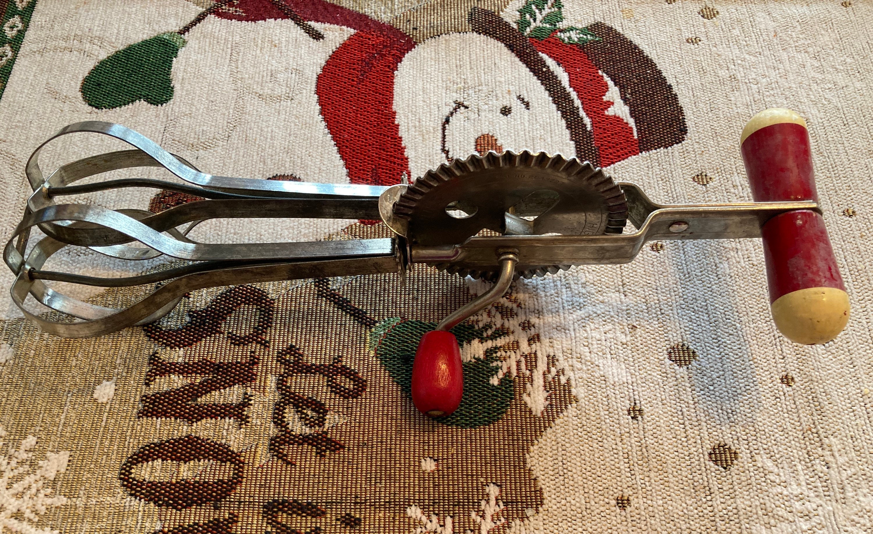 Vintage Ekco Egg High Speed Super Drive Beater Red Wood Handle - Etsy