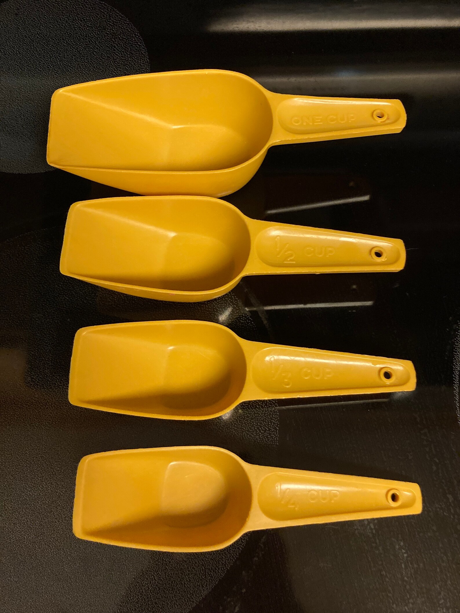Vintage Lustro Ware Harvest Gold Plastic Measuring Scoop Set - Etsy