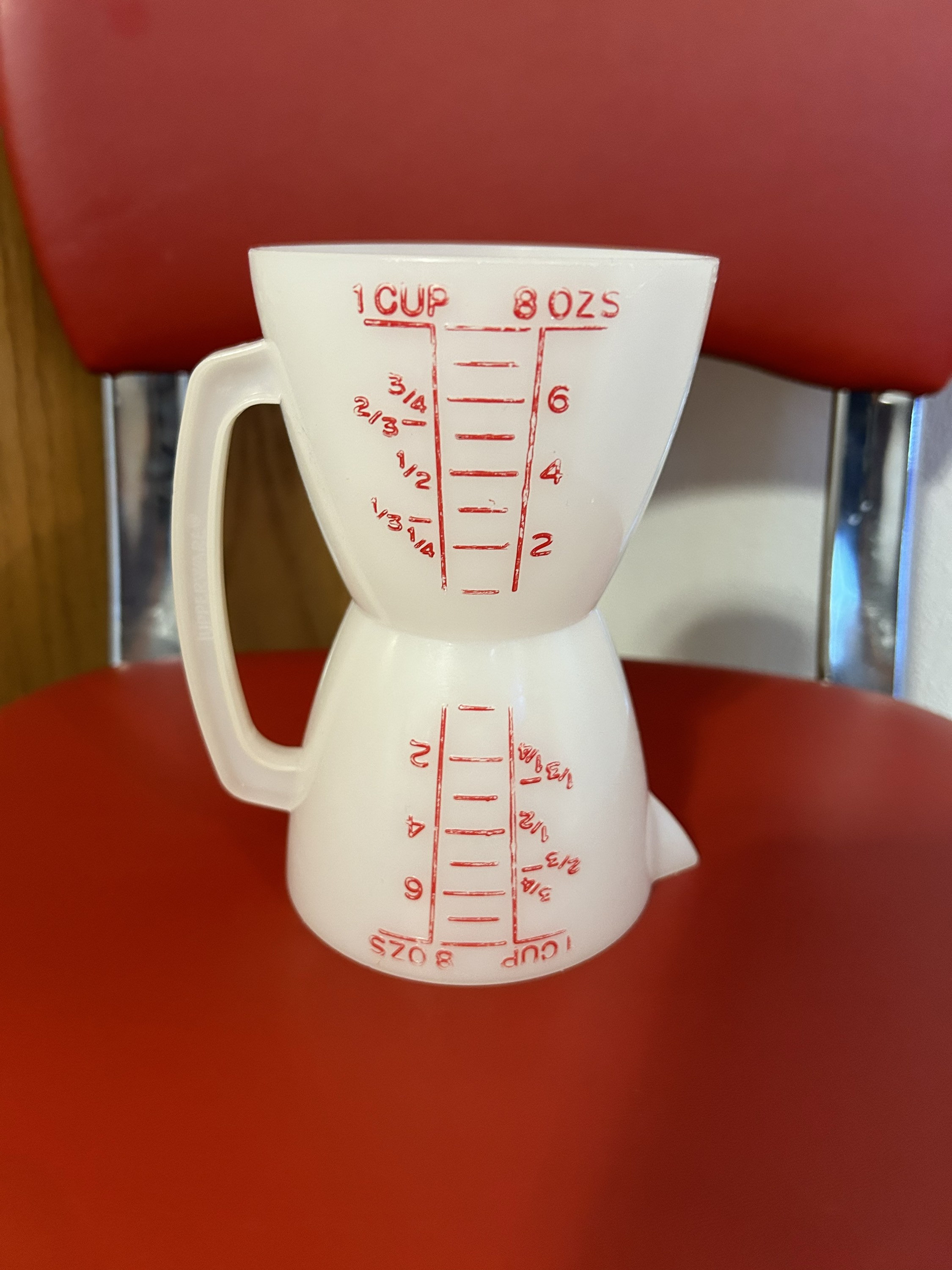 Vintage Tupperware Double Sided Measuring Cup Handle Red - Etsy