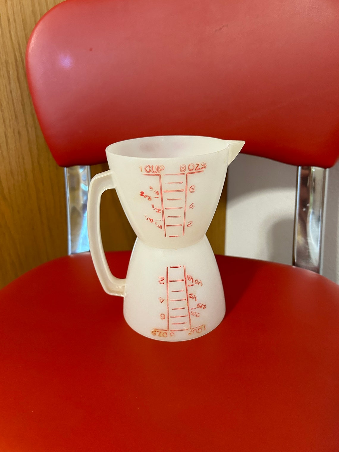 Vintage Tupperware Double Measuring Cup 8 Oz Wet/dry 2 Sided, Hourglass ...