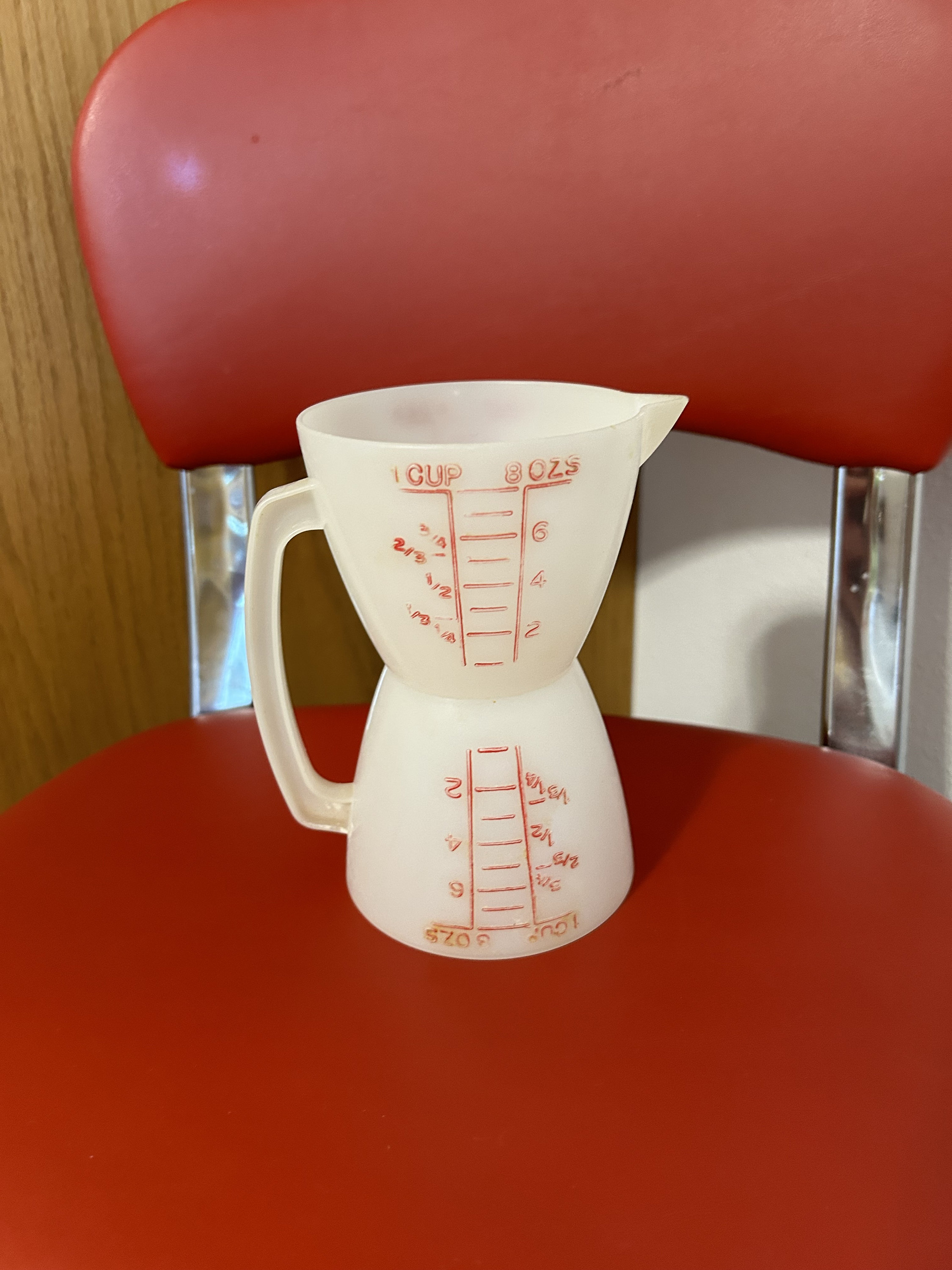 Vintage Tupperware Double Measuring Cup 8 Oz Wet/dry 2 Sided, Hourglass ...