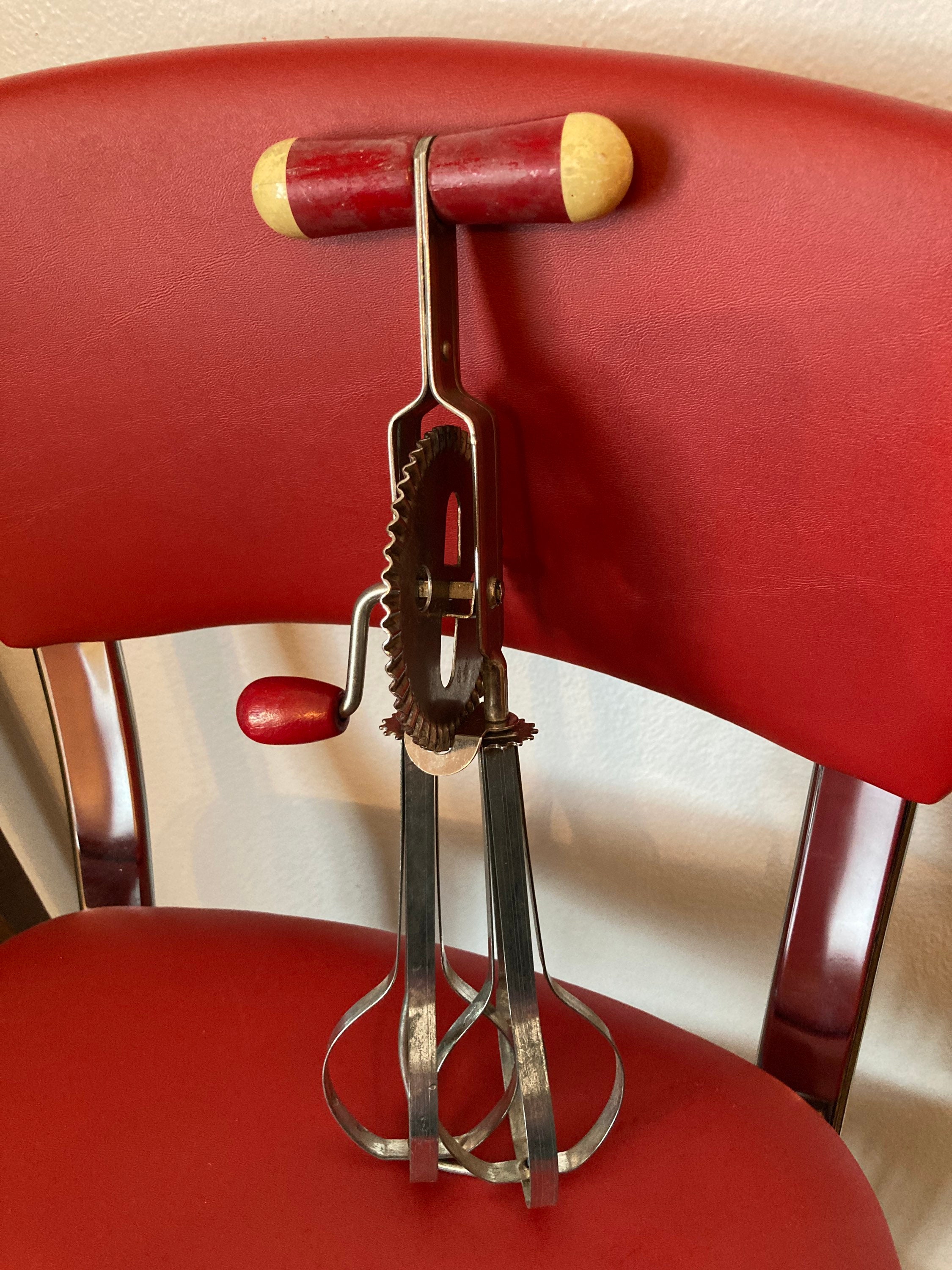 Vintage Ekco Egg High Speed Super Drive Beater Red Wood Handle - Etsy