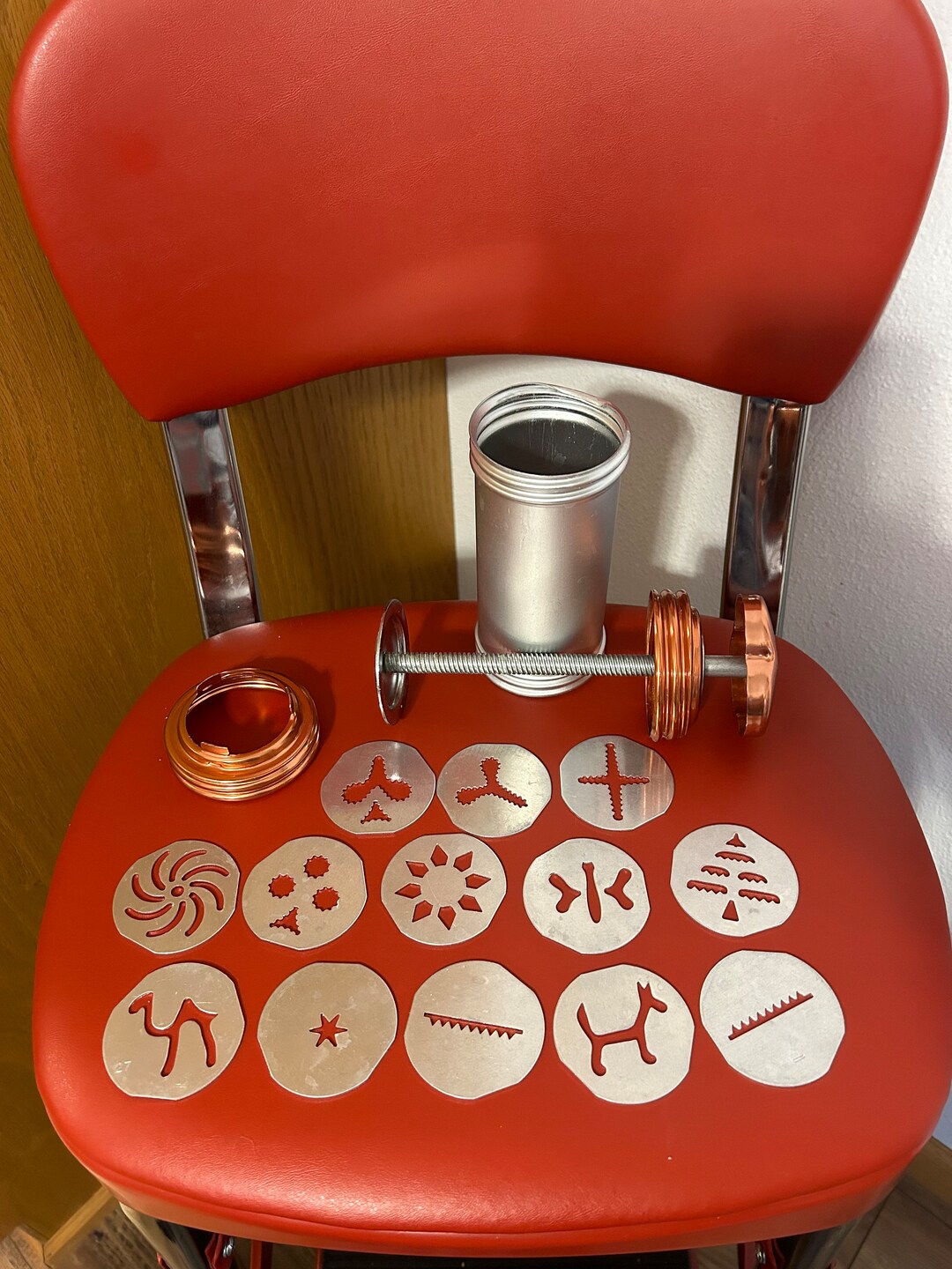 Vintage Mirro Two Toned Cooky Press Cookie Press With 3 Disc, Vintage ...