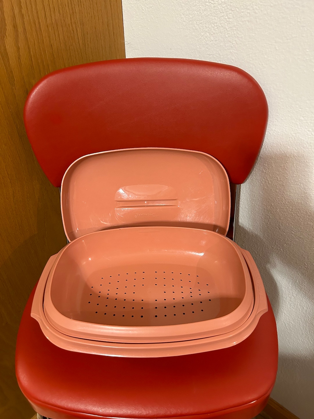 Tupperware 3 Pc Pink Dusty Rose 6 Cup Microwave Vegetable Rice Steamer ...