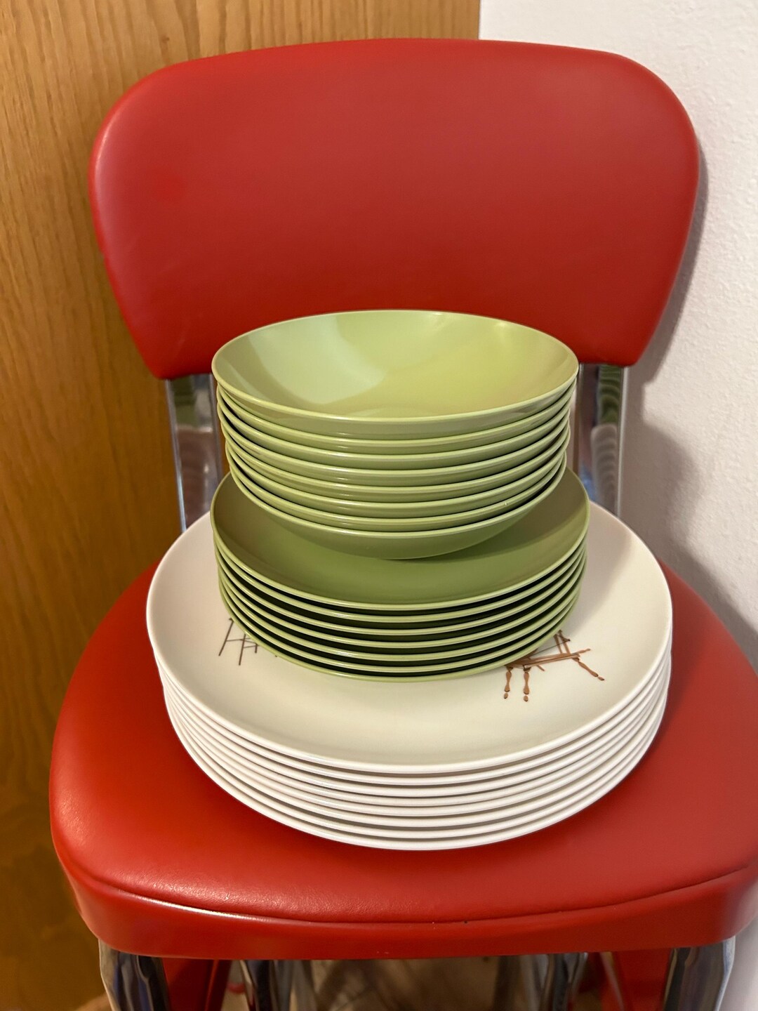Vintage Oneida Deluxe Melamine Dishes Set of 23, Vintage Melamine ...
