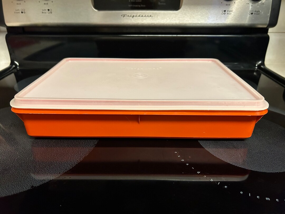 Vintage Tupperware Paprika Orange Rectangle 13x9 Container Storage 290 ...