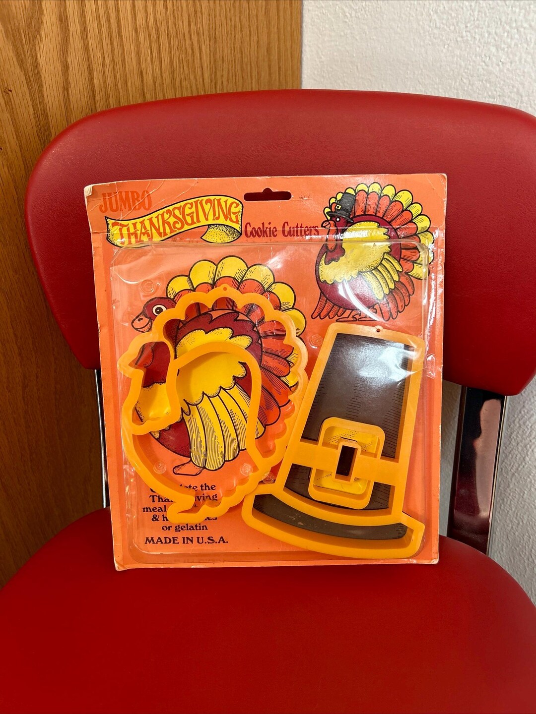 Vintage USA Made Jumbo Thanksgiving Cookie Cutters Pilgrim Turkey NOS ...