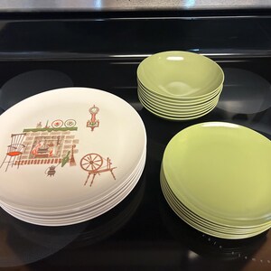 Vintage Oneida Deluxe Melamine Dishes Set of 23, Vintage Melamine ...