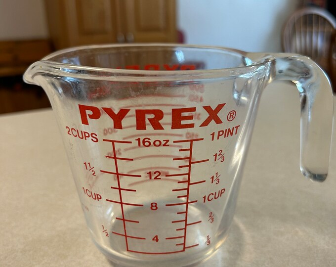 Vintage PYREX 2 Cup Glass Measuring Cup 516 With Standard, Metric ...