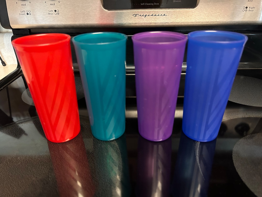 4 Tupperware 12oz Tumblers 5-3/4" Drinking Glasses #2636A Set of 4 - Etsy