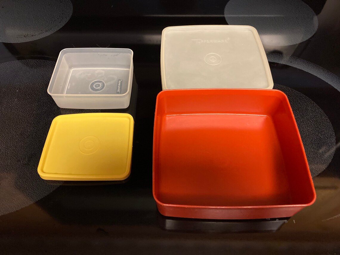 Vintage Tupperware Lunch Set Tupperware Paprika Square | Etsy