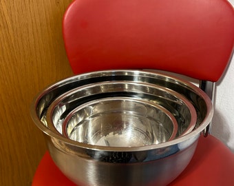 Vintage Farberware Stainless Steel Nesting Mixing Bowls Double Thumb ...