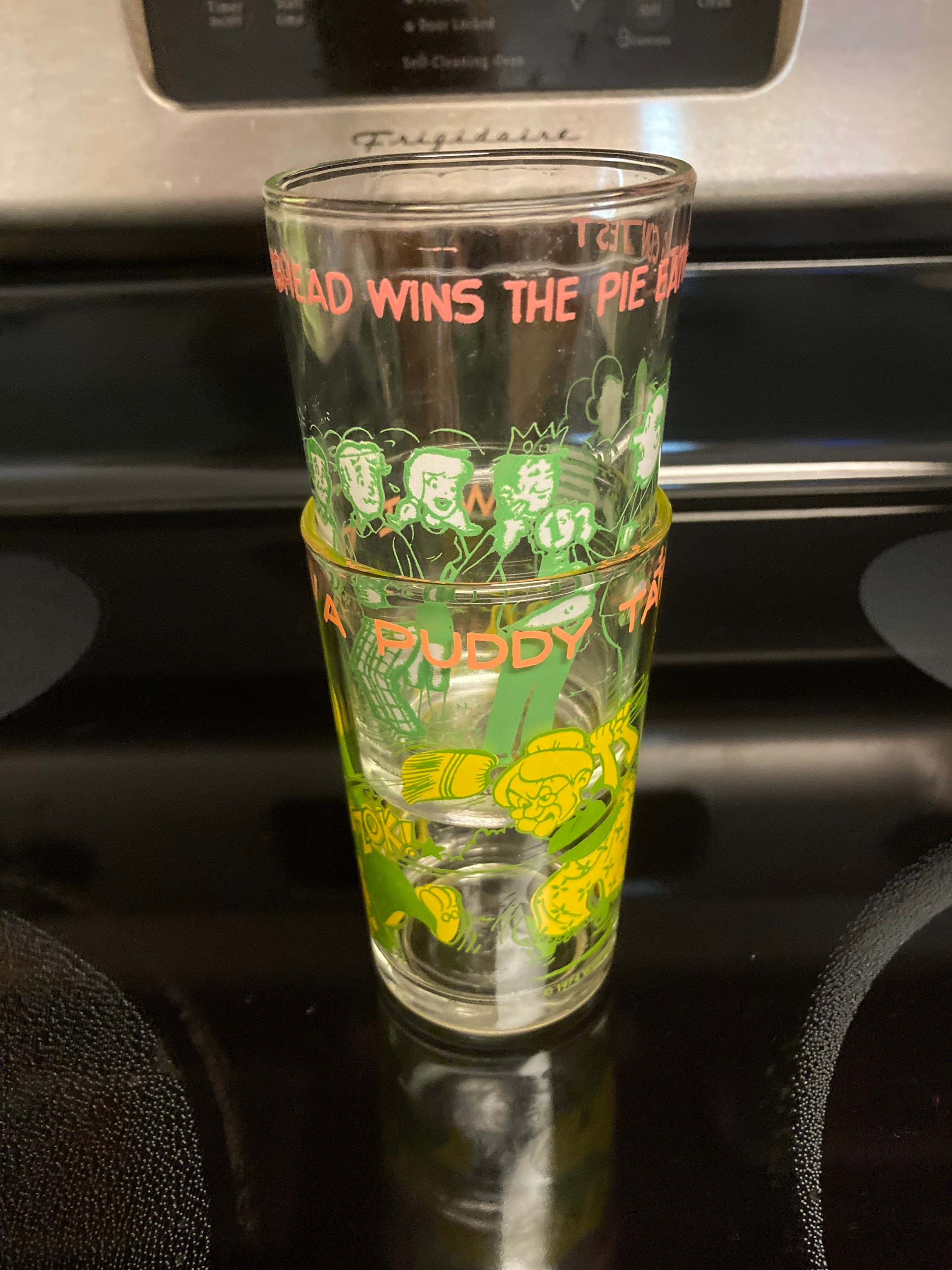 Vintage 70s Comic Collector Glasses, 1974 Warner Bros Puddy Cat Elmer ...
