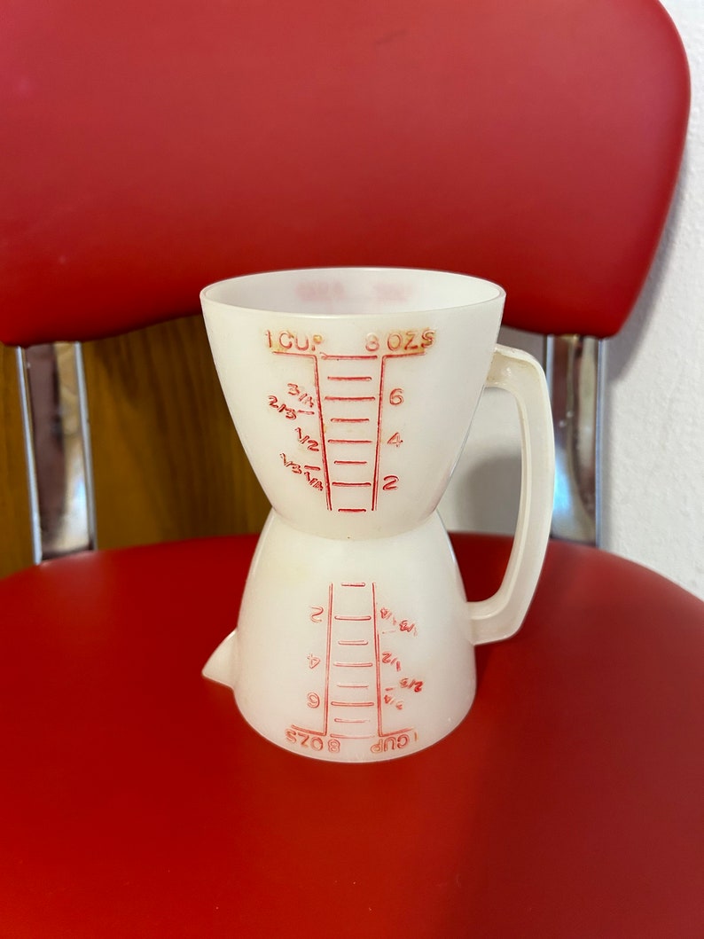 Vintage Tupperware Double Measuring Cup 8 Oz Wet/dry 2 Sided, Hourglass ...