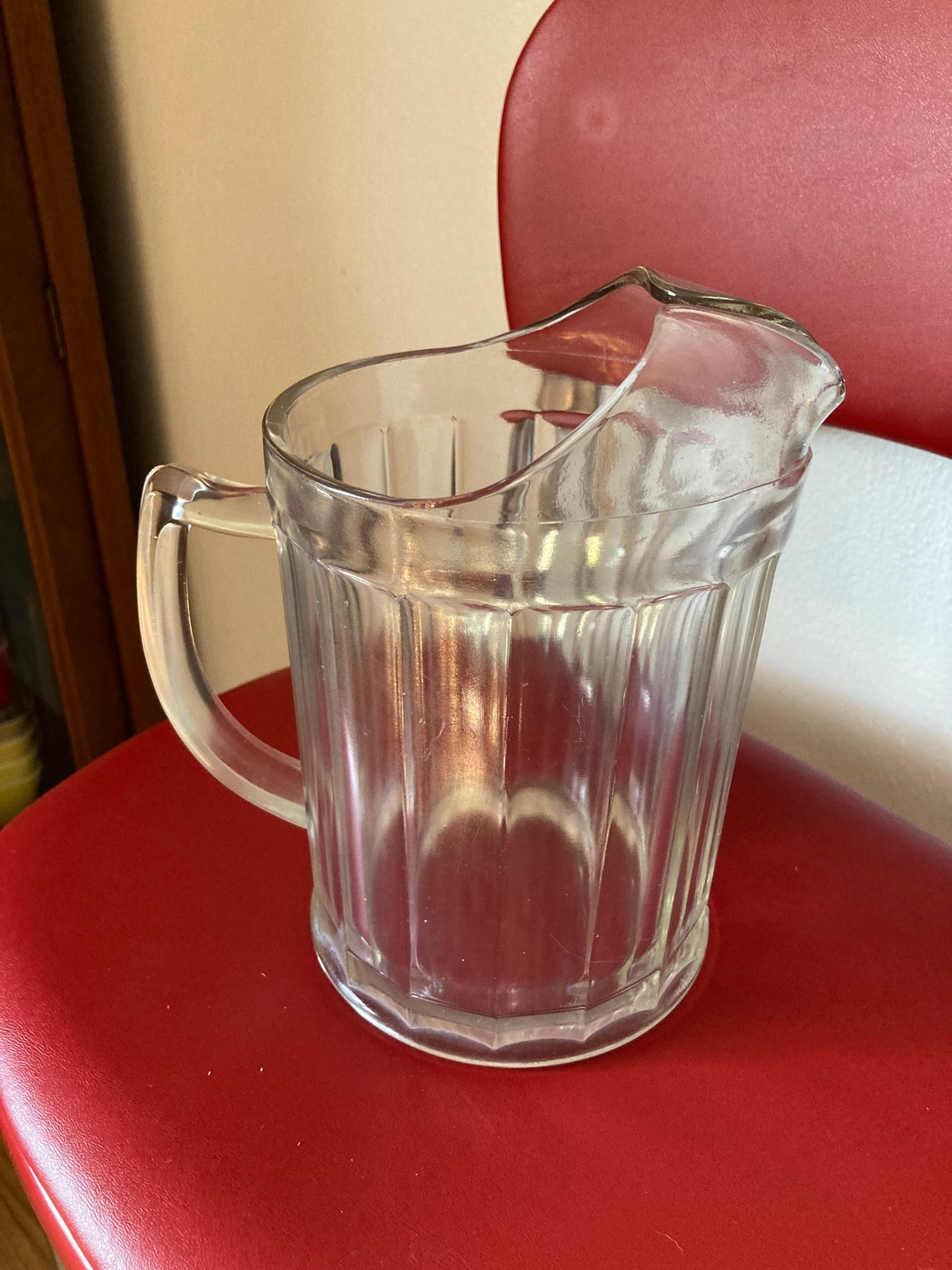Vintage Hazel Atlas Ribbed Panel Clear Glass Heavy Pitcher - Etsy
