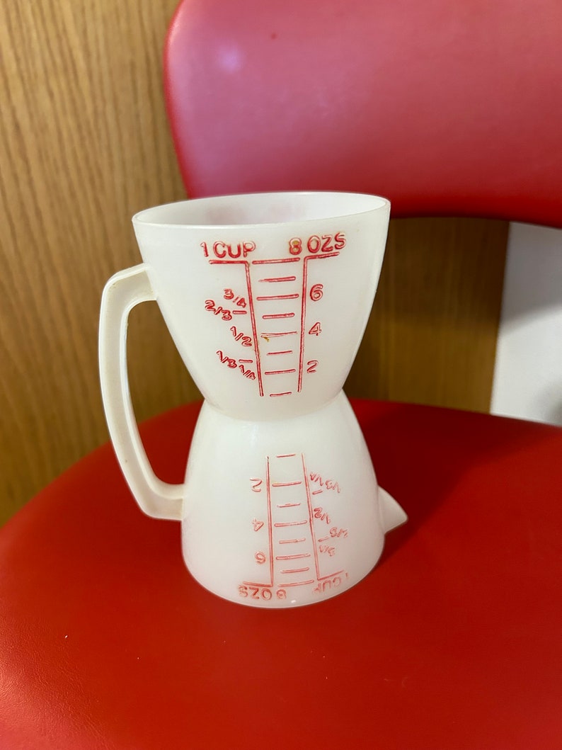Vintage Tupperware Double Measuring Cup 8 Oz Wet/dry 2 Sided, Hourglass ...
