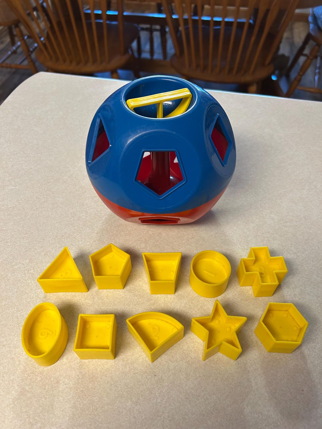 Vintage Tupperware Shape-o-ball Sorter Complete Toy 10 Shapes, Tupper ...