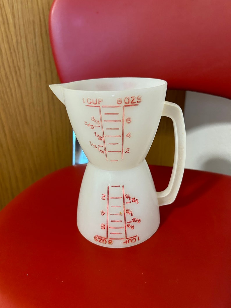 Vintage Tupperware Double Measuring Cup 8 Oz Wet/dry 2 Sided, Hourglass ...