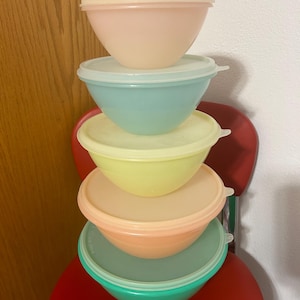Set of 5 Vintage Tupperware Wonderlier Nesting Pastel Bowls 233 234 235 ...