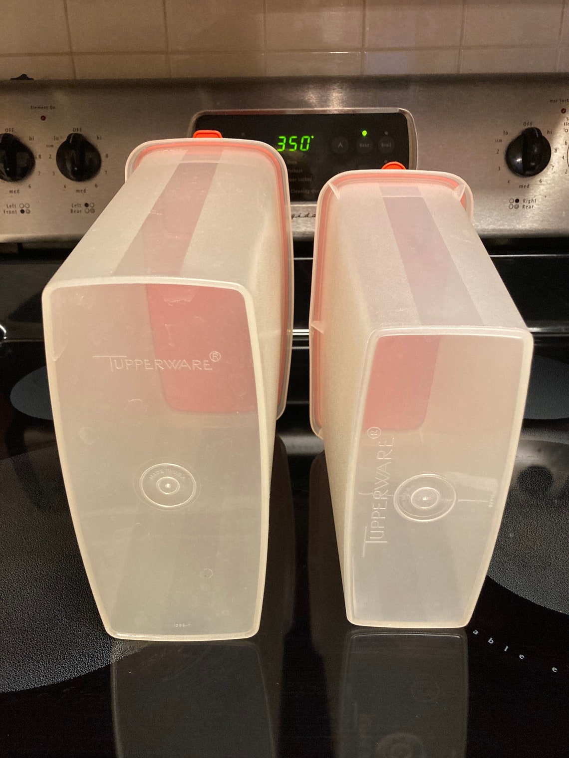 Set of Two Tupperware Containers 1588 and 469 Harvest Orange - Etsy