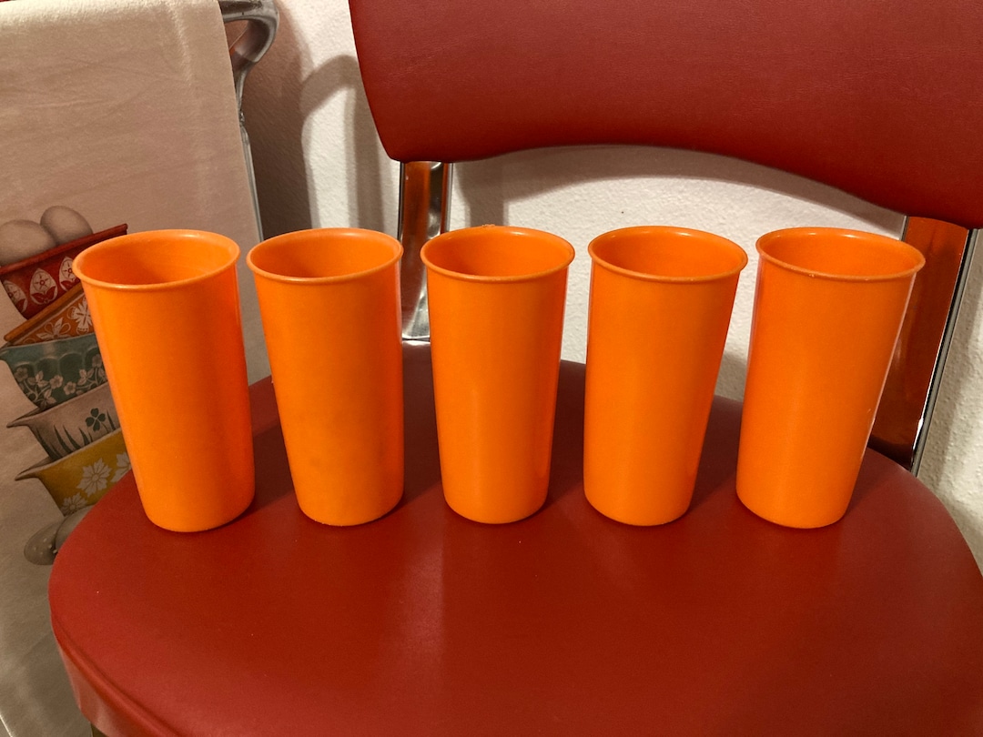 5 Vintage Tupperware Orange 117, 6 Ounce Tumbler Cup, Childrens ...