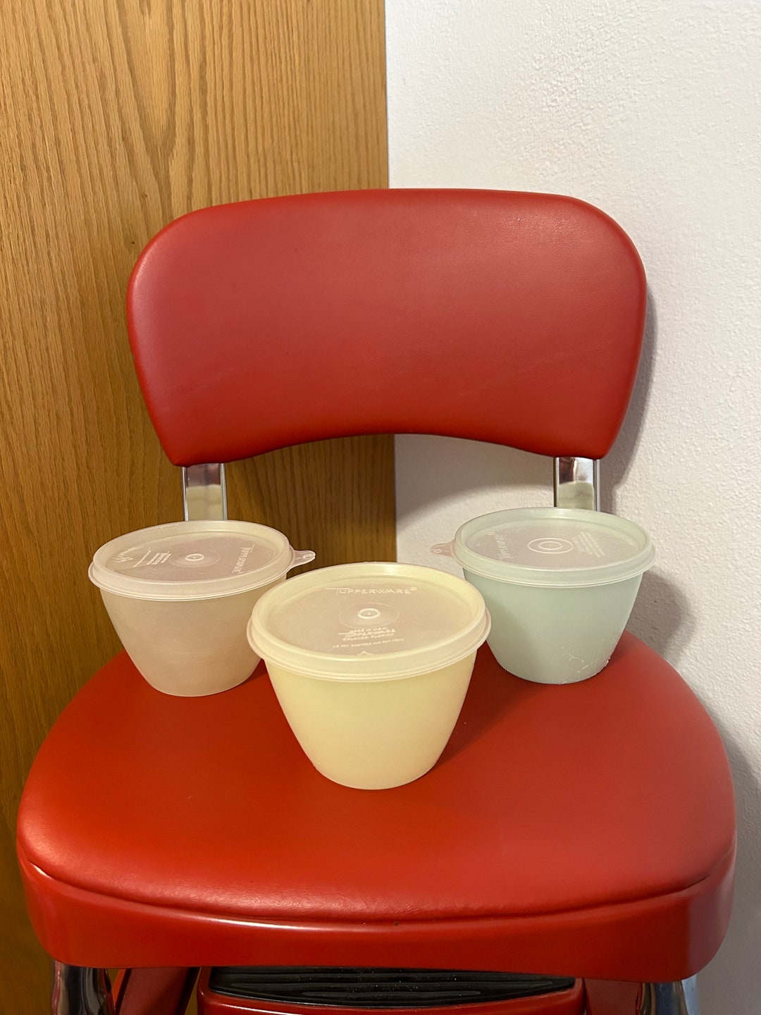 Tupperware Refrigerator Bowl Containers Set of 3 Sheer Yellow and Blue ...