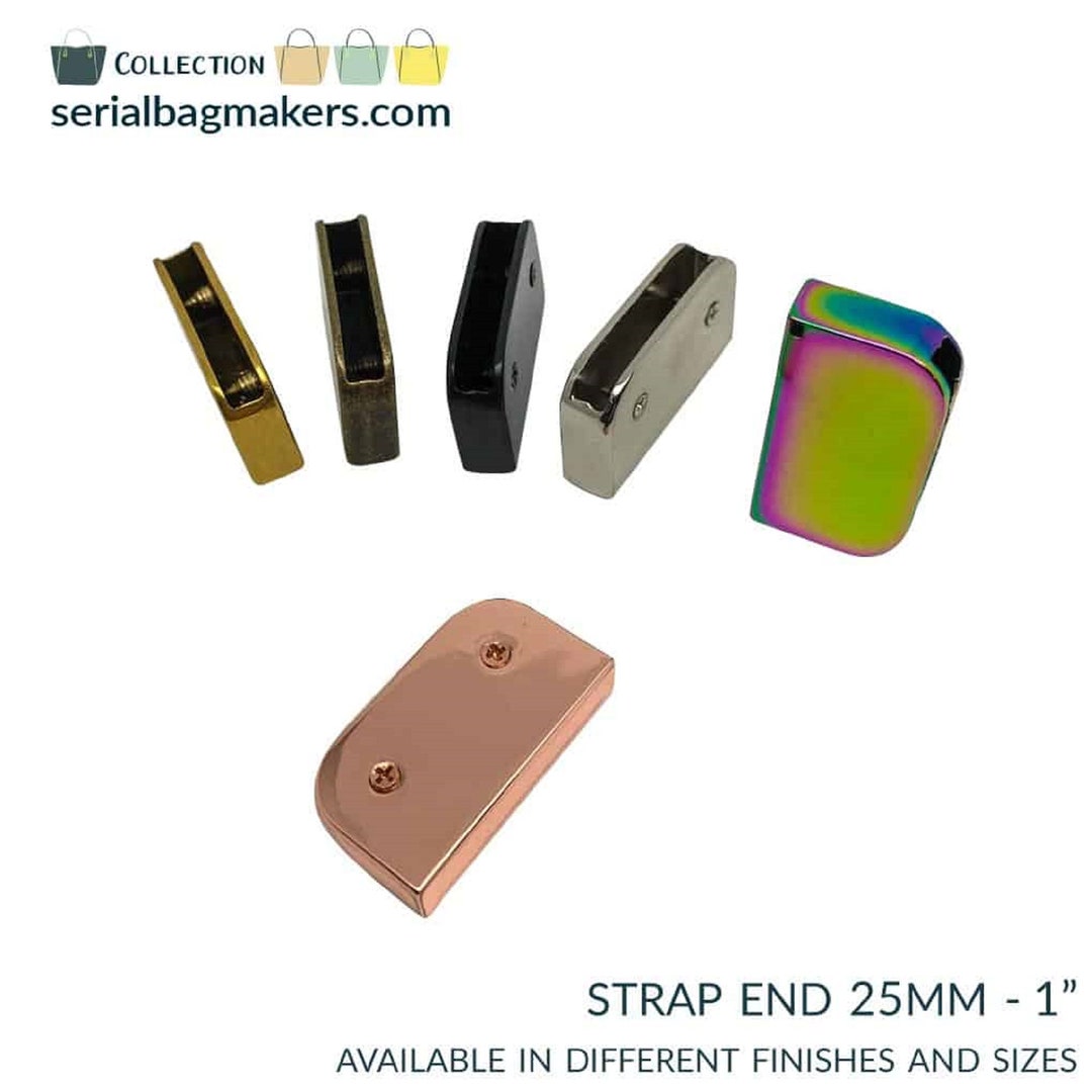 Sleek Strap Ends pack 2, Closed Strap Ends, Handbag Hardware, Purse ...
