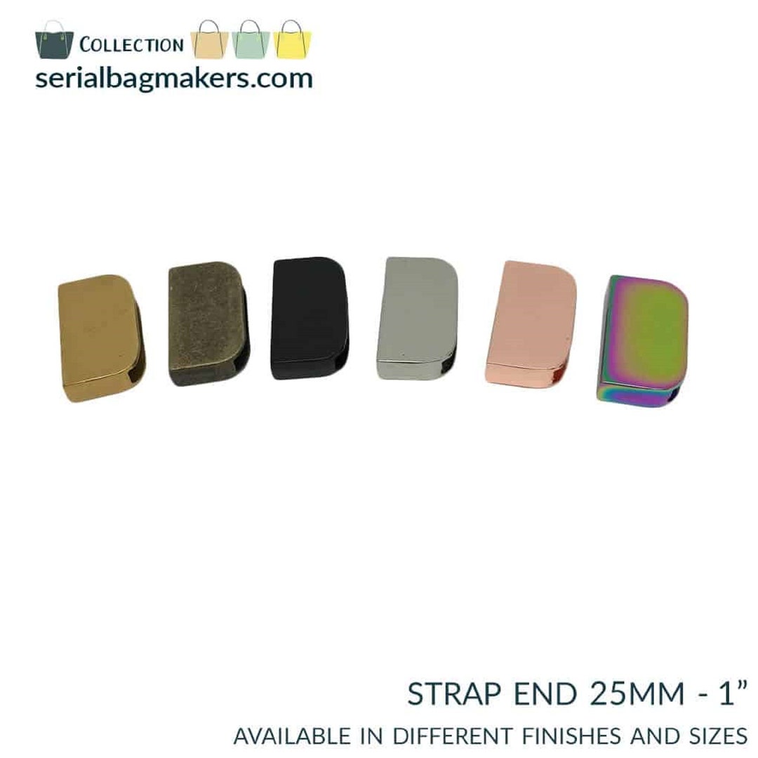 Sleek Strap Ends pack 2, Closed Strap Ends, Handbag Hardware, Purse ...