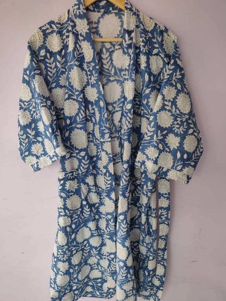 Easter Gift Kimono Robe, Bath Robe Cotton Robe, Kimono Indian Pure ...