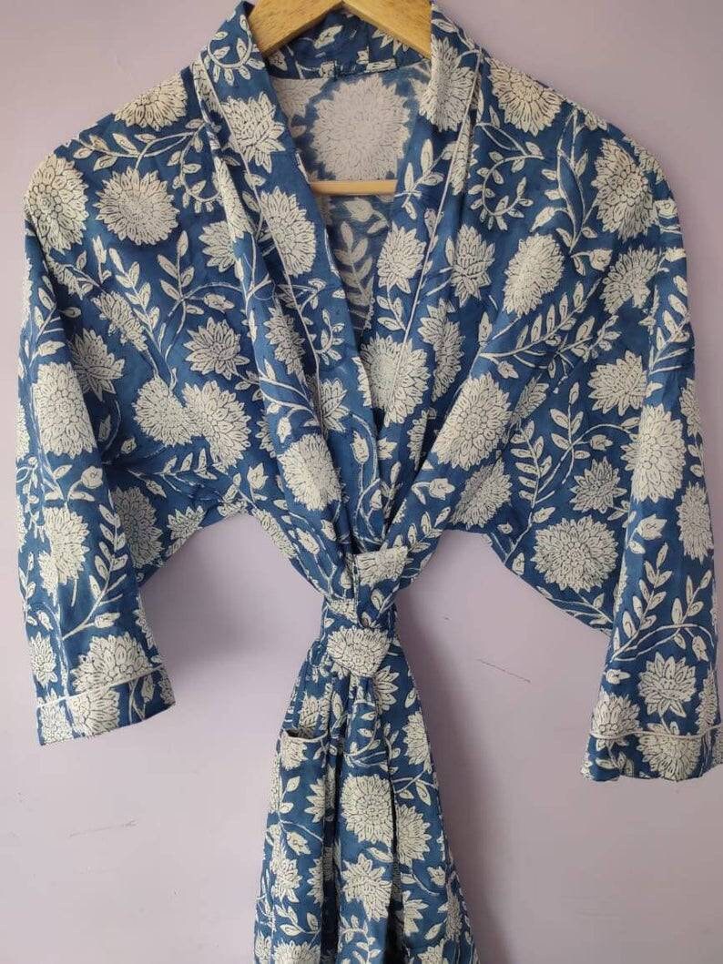 Easter Gift Kimono Robe, Bath Robe Cotton Robe, Kimono Indian Pure ...