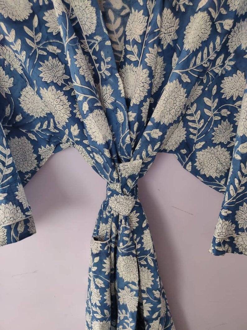Easter Gift Kimono Robe, Bath Robe Cotton Robe, Kimono Indian Pure ...