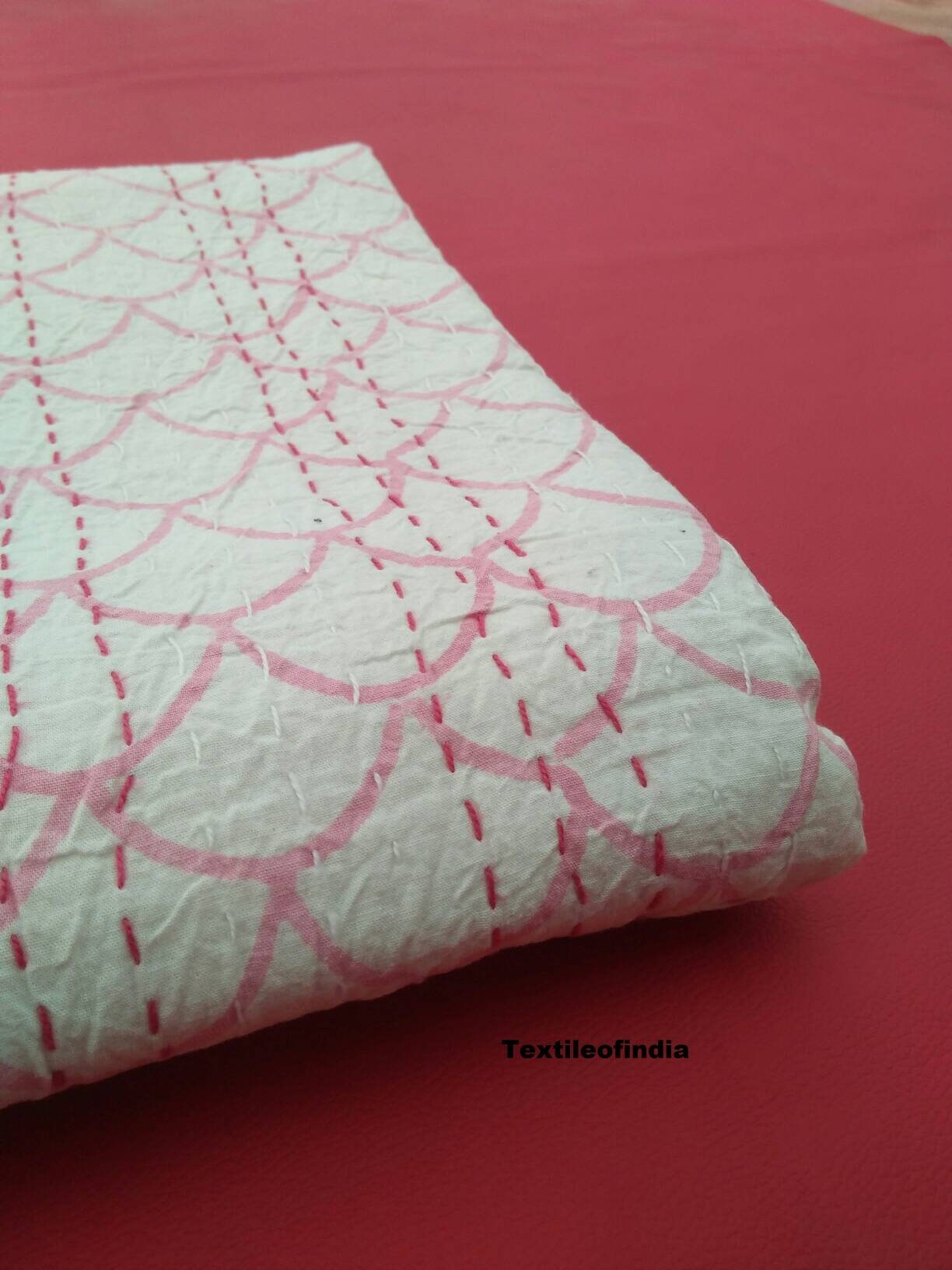 A New Handblock Print Indian Kantha Quilt Handblock Kantha - Etsy