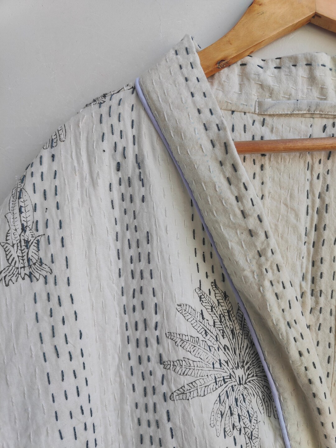 Tropical Palm Tree Kimono, Quilted Kimono Robe, Dressing Gown Women's ...