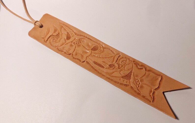 Hand Tooled Leather Bookmark - Etsy