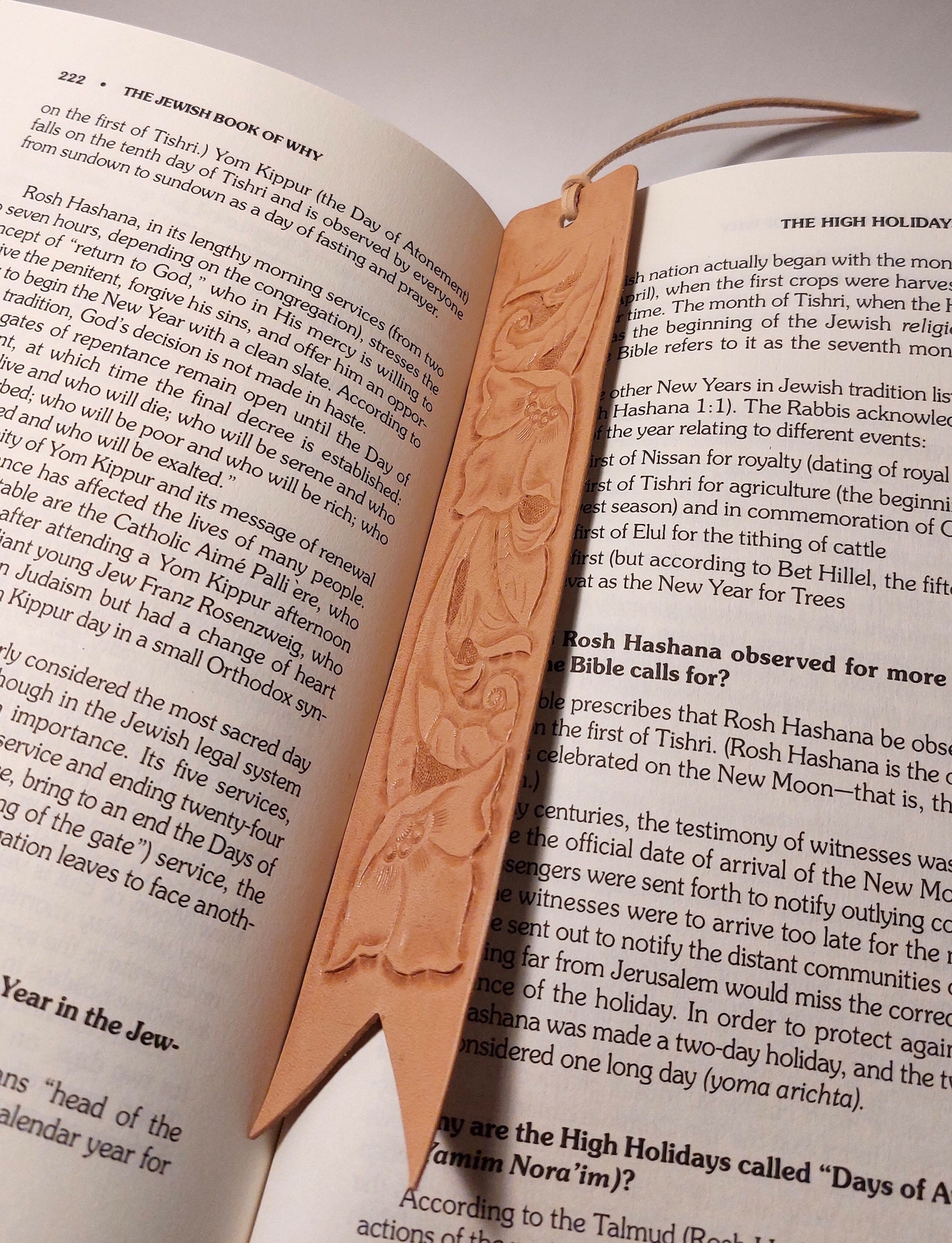 Hand Tooled Leather Bookmark - Etsy