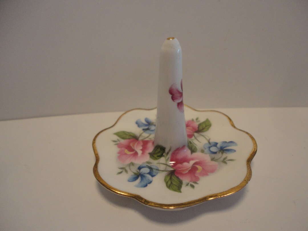 Sheer Elegance Fine Bone China Floral Ring Dish Made in England ...