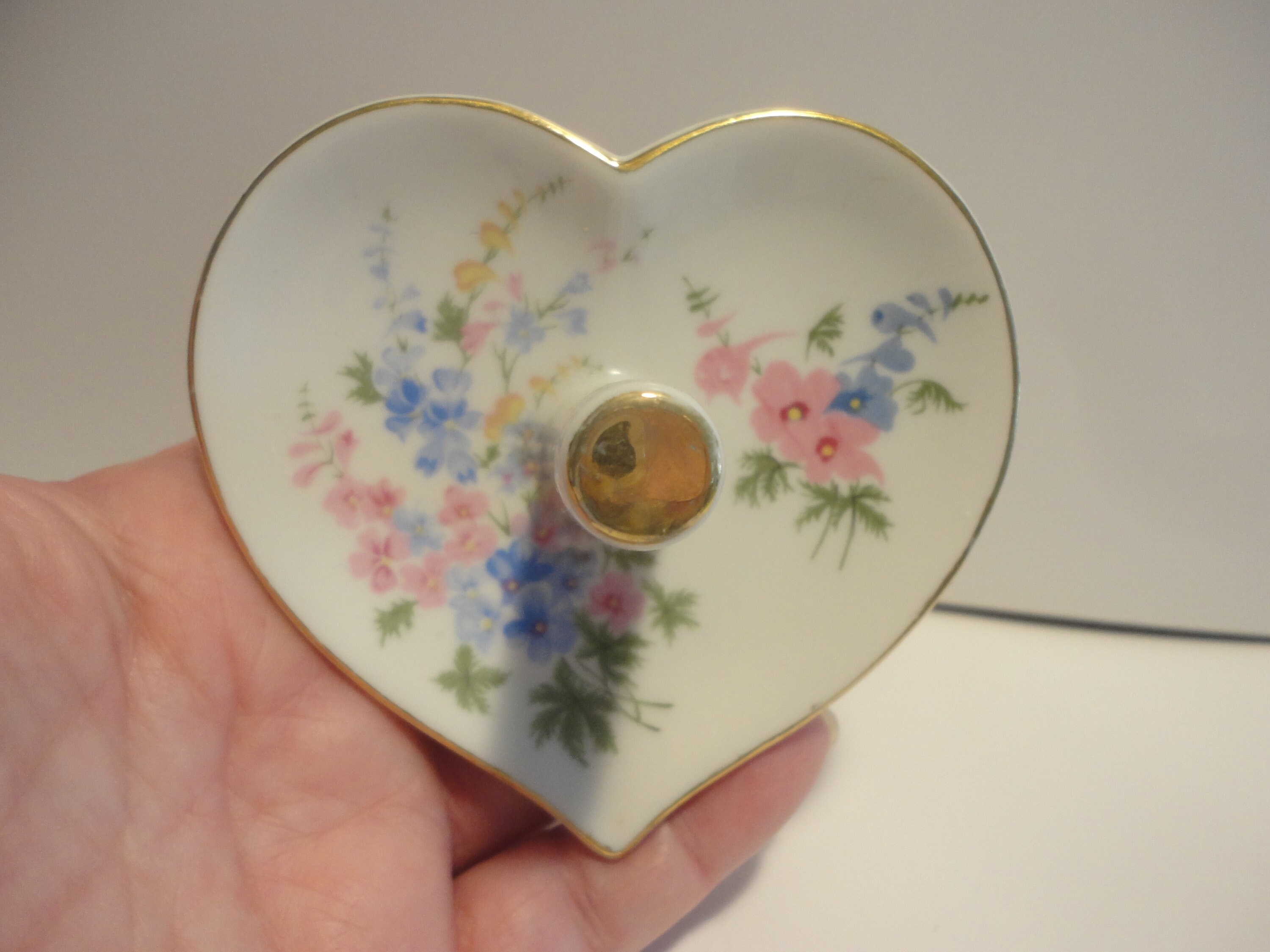 Porcelain Heart Shaped Floral Ring Holder Made in - Etsy